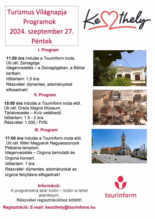 Turizmus Világnapja 2024 Keszthely. Programok, események, rendezvények - Programturizmus - 40 ...