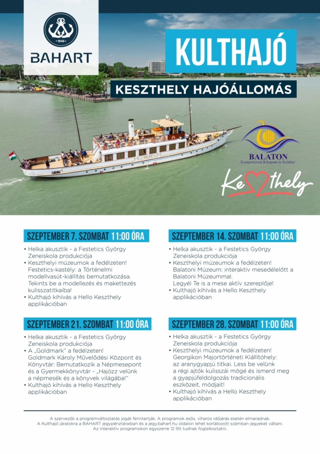 Kulthajó Keszthely 2024 - Programturizmus