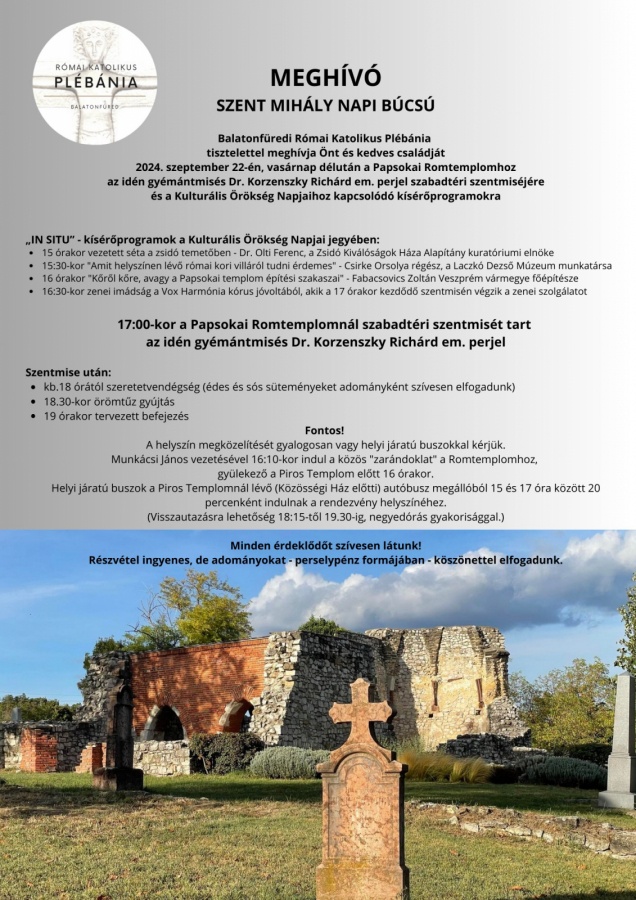 Szent Mihály-napi Búcsú Balatonfüred 2024 - Programturizmus