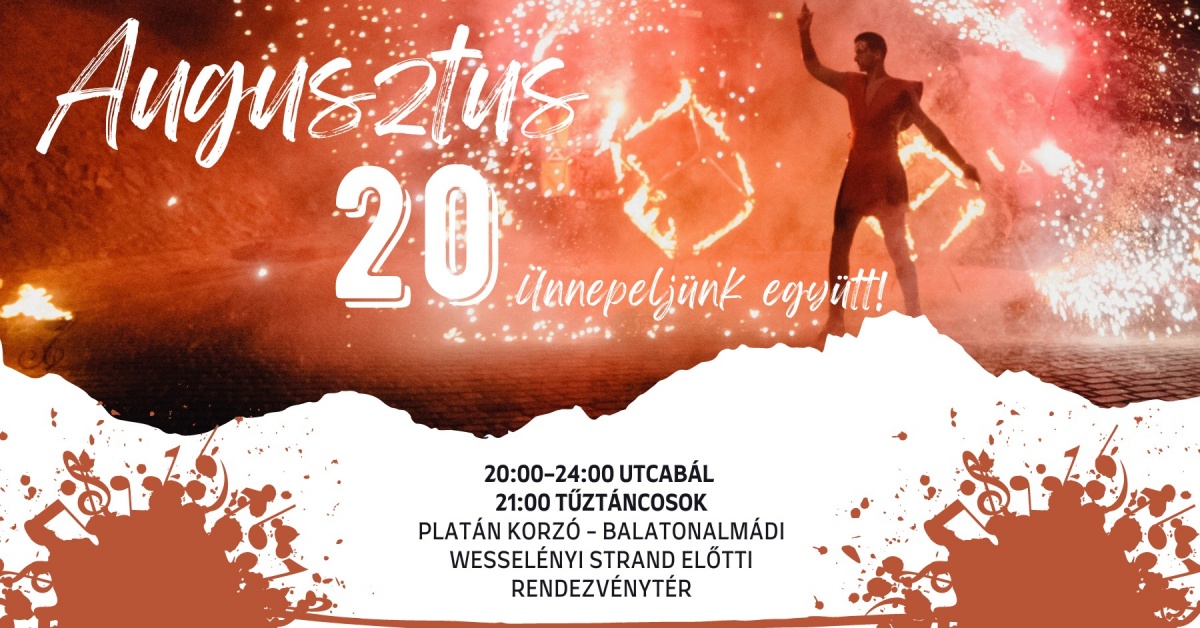 Augusztus 20 Balatonalmádi 2023. Ünnepeljünk együtt! - Programturizmus