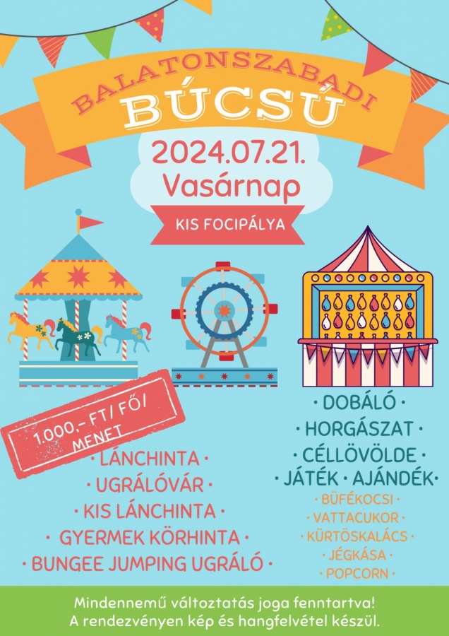 Balatonszabadi búcsú 2024 - Programturizmus