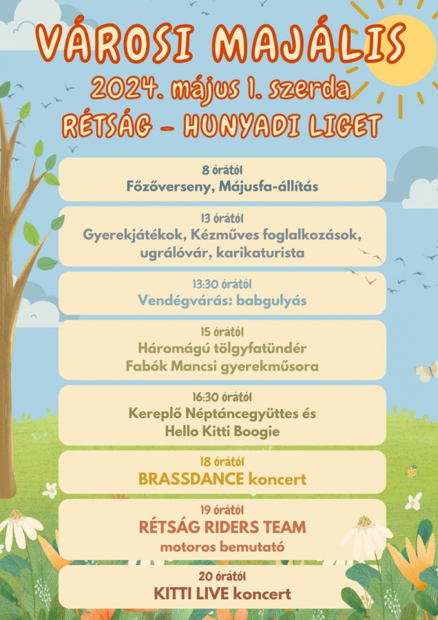 Majális Rétság 2024. Városi Majális - Programturizmus